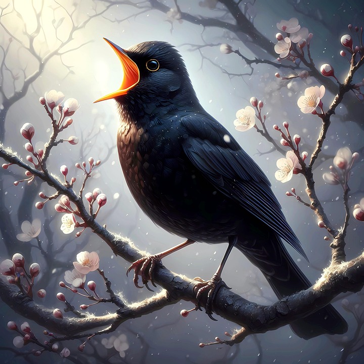 Download Blackbird, Spring, Songbird. Royalty-Free Stock Illustration ...