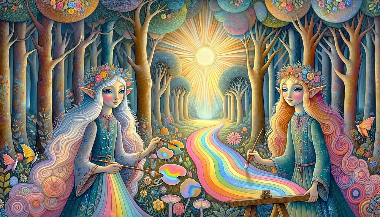Download Ai Generated, Magical Forest, Elven Characters. Royalty-Free ...