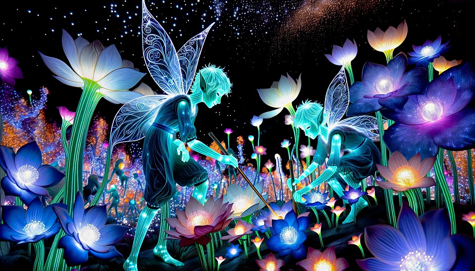 Download Glowing Fairies, Bioluminescent Flowers, Ethereal Wings ...