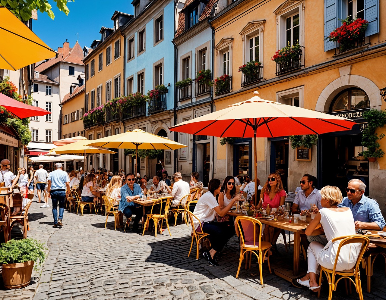 Download Village, Cafe, Summer. Royalty-Free Stock Illustration Image ...