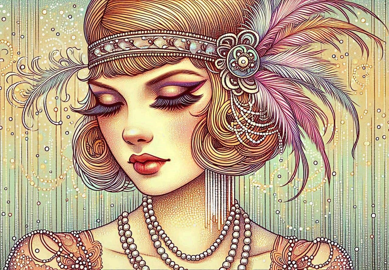 Download Vintage Portrait, 1920S Flapper, Glamorous Woman. Royalty-Free ...