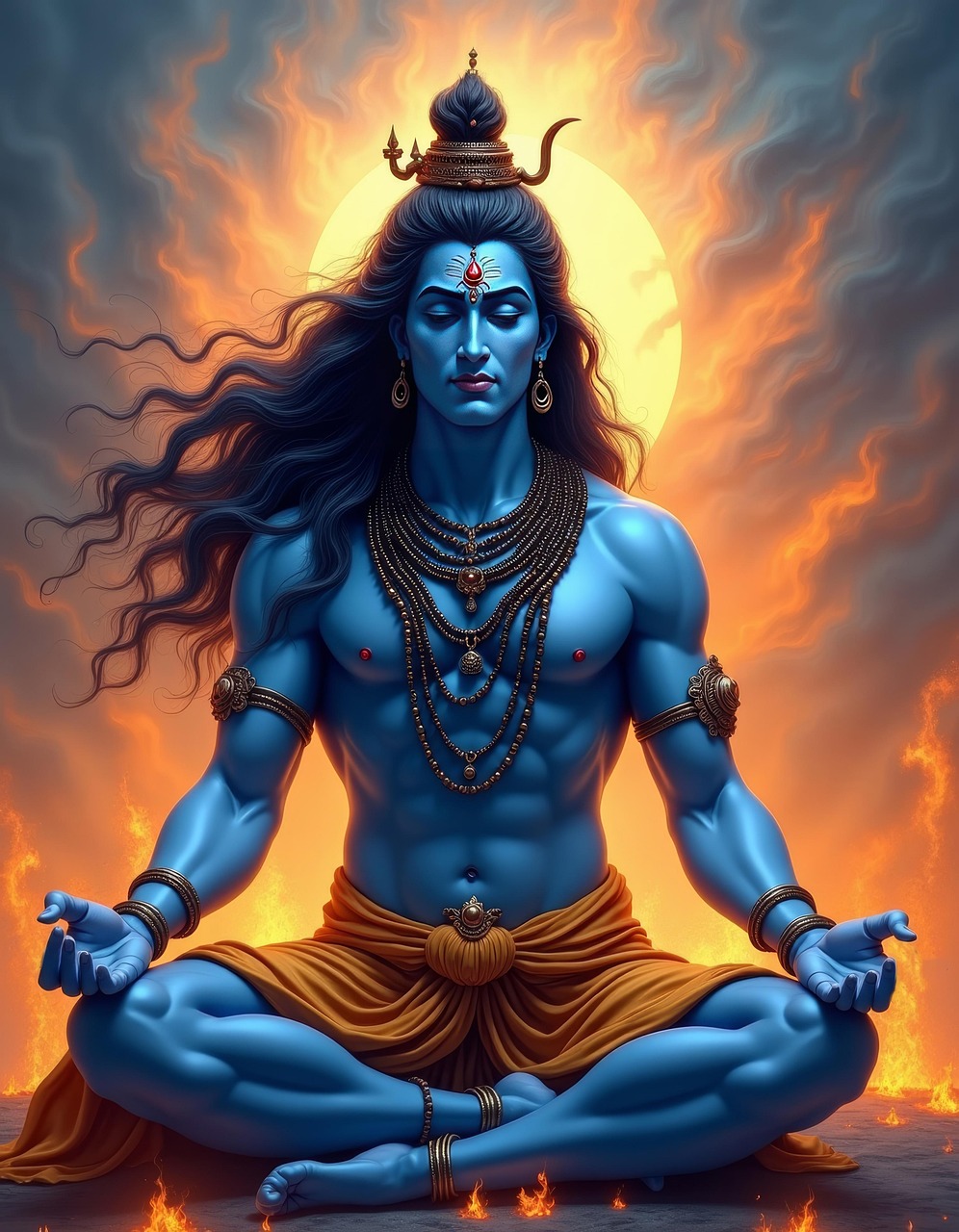 Download Shiva Meditation, Meditation, Spiritual Practice. Royalty-Free ...