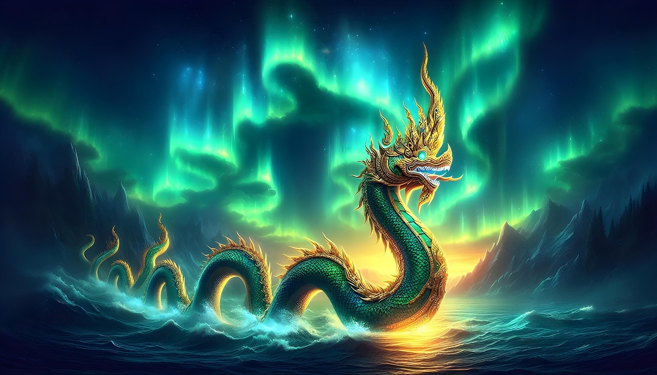 Download Thai Naga, Naga, Aurora Borealis. Royalty-Free Stock ...