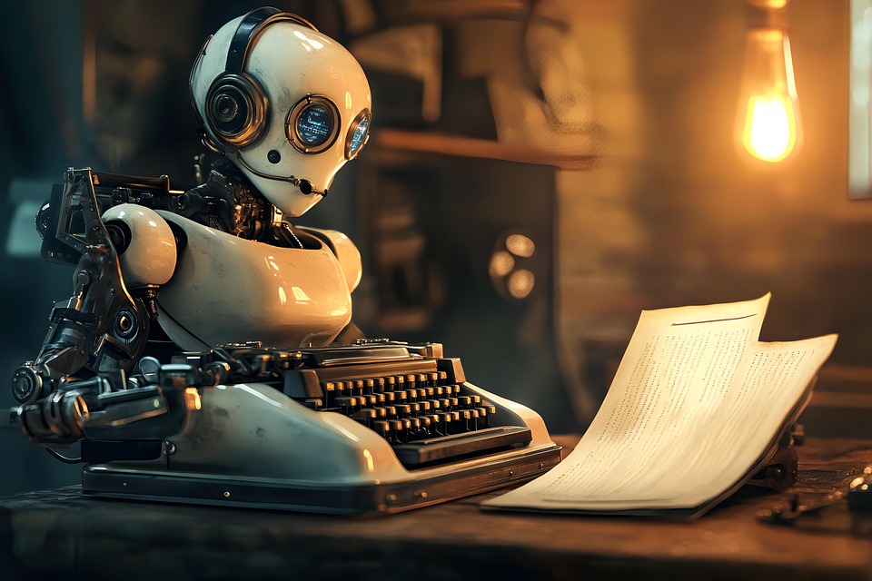 Download Ai Genrerated, Robot, Typewriter. Royalty-Free Stock ...