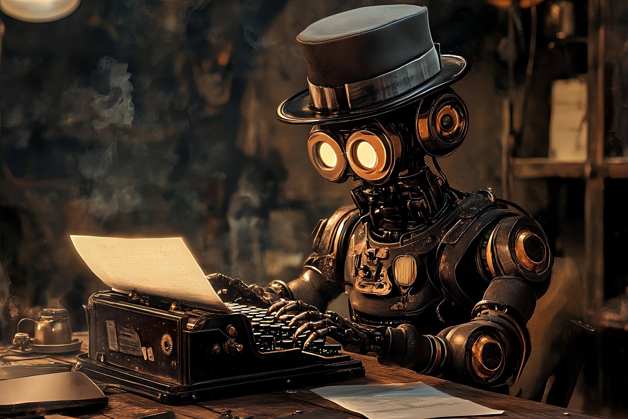 Download Ai Genrerated, Robot, Typewriter. Royalty-Free Stock ...