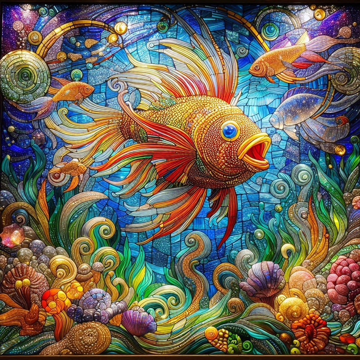 Download Aquatic Art, Fish Mosaic, Dreamscape. Royalty-Free Stock ...