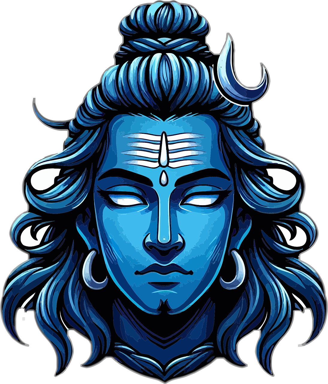Download Blue Shiva Emoji, Hindu God Emoji, Shiva Emoticon. Royalty ...