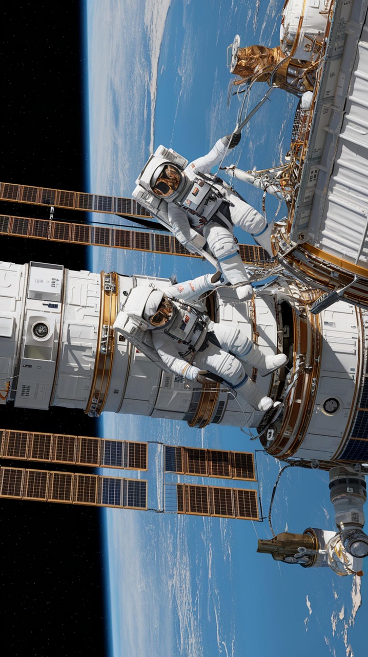 Download Ai Generated, Astronauts, Space Walk. Royalty-Free Stock ...