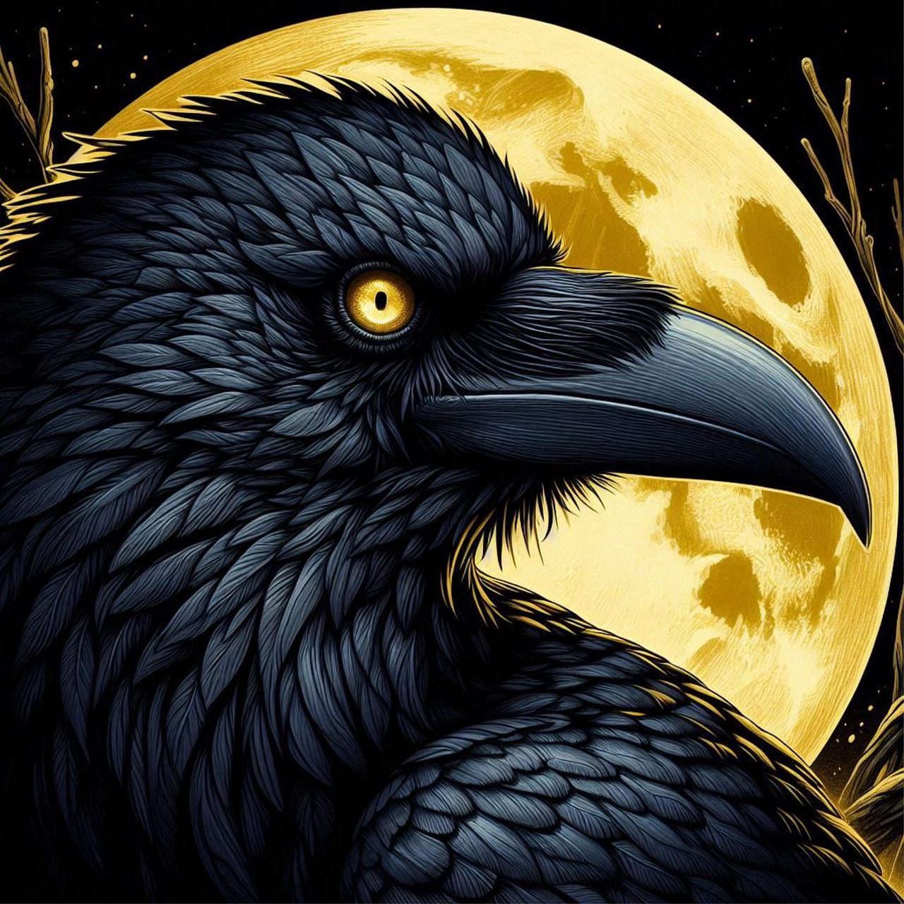 Download Ai Generated, Raven, Full Moon. Royalty-Free Stock ...