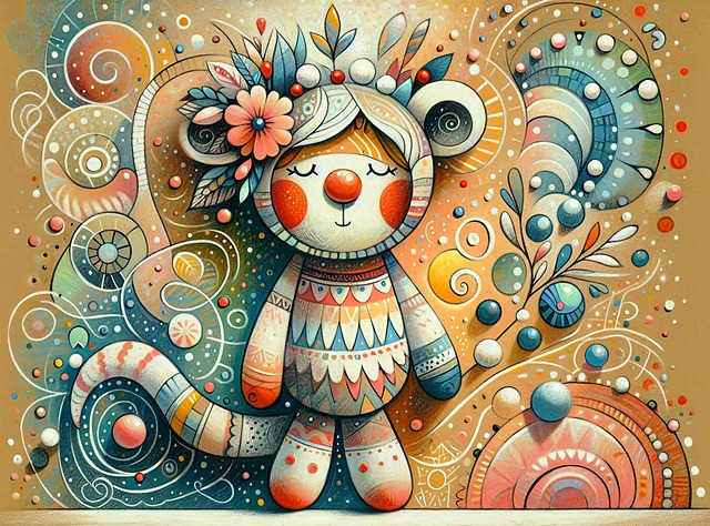 Download Ai Generated, Whimsical Bear, Colorful Patterns. Royalty-Free ...