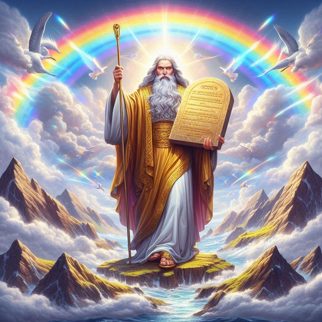 Download God, Commandments, Rainbow. Royalty-Free Stock Illustration ...