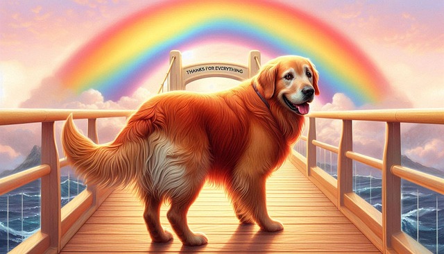 Download Golden Retriever, Rainbow Bridge, Death. Royalty-Free Stock ...
