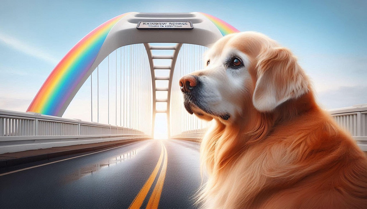 Download Golden Retriever, Death, Rainbow Bridge. Royalty-Free Stock ...