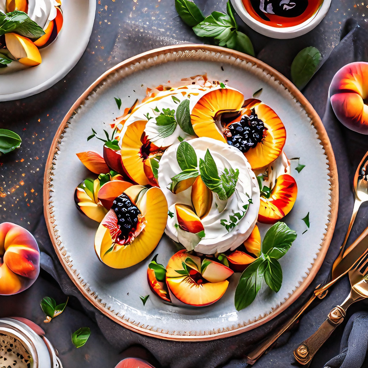 Melocotón Con Crema Comida Fruta - Imagen gratis en Pixabay