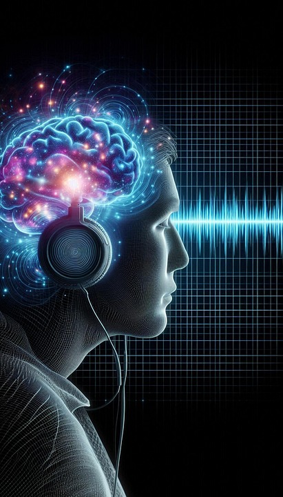 Download Ai Generated, Listening, Music. Royalty-Free Stock ...