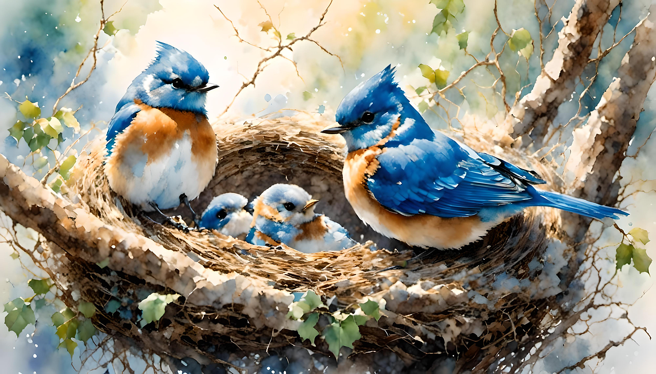 Download Ai Generated, Blue Birds, Birds. Royalty-Free Stock ...