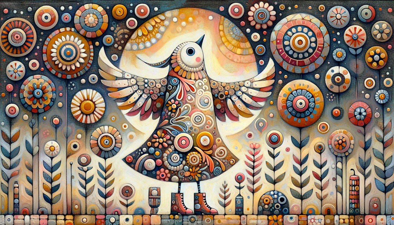 Download Whimsical Art, Stylized Bird, Abstract Landscape. Royalty-Free ...
