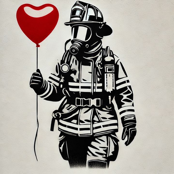 Download Ai Generated, Firefighter, Heart Balloon. Royalty-Free Stock ...