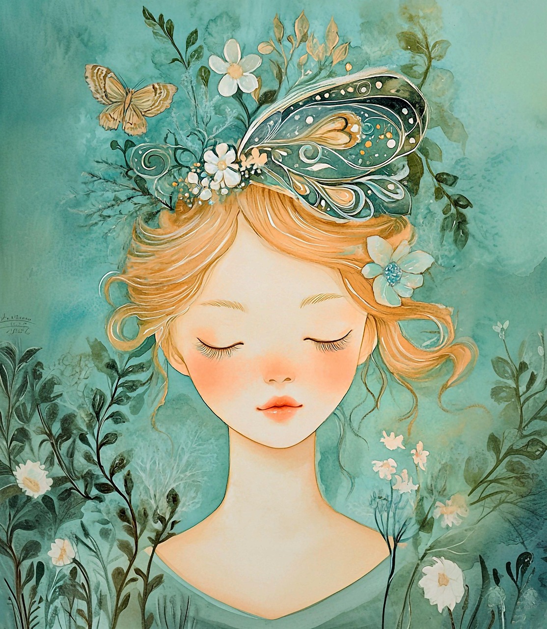 Illustration Sereine Jeune Femme - Image gratuite sur Pixabay