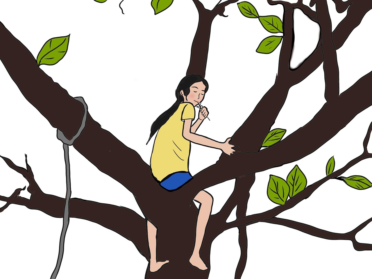 Download Girl, Climb A Tree, The Tree. Royalty-Free Stock Illustration ...