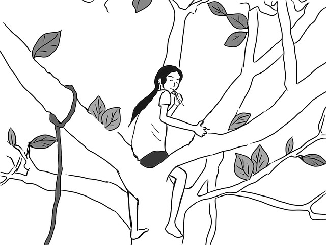 Download Girl, Climb A Tree, The Tree. Royalty-Free Stock Illustration ...