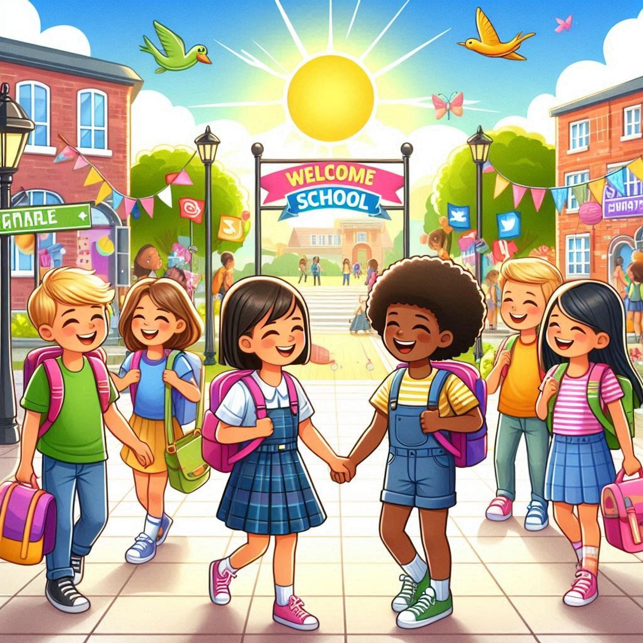 Download Ai Generated, Children, Sunny Day. Royalty-Free Stock ...