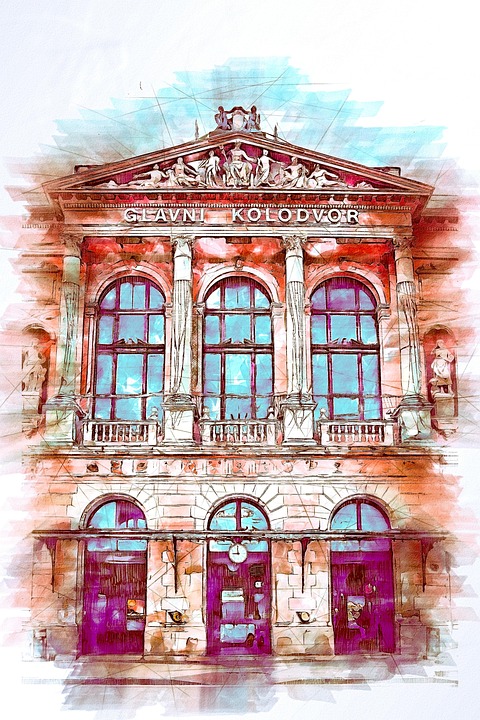 Old Building Train Station Drawing - Free photo on Pixabay