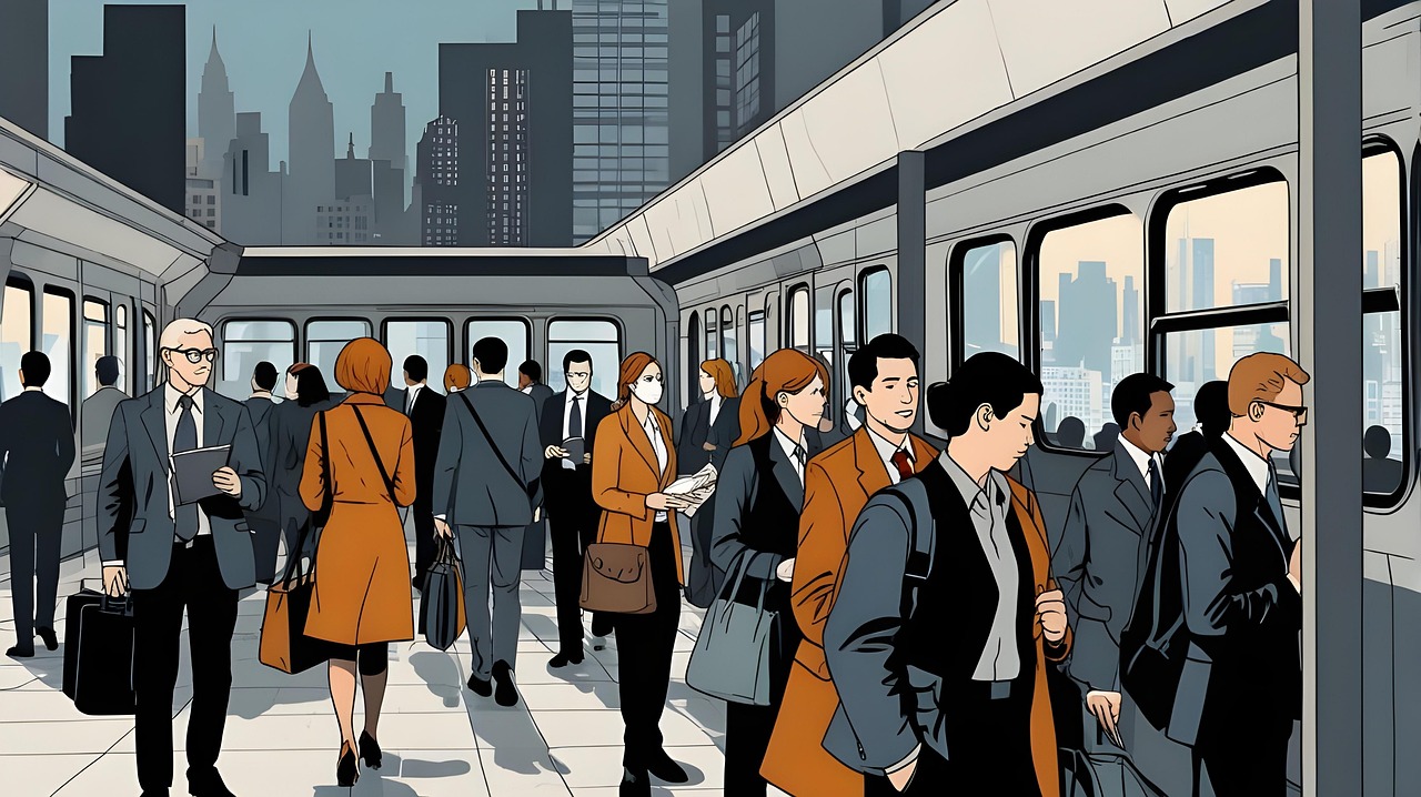 Download Ai Generated, Train, Crowd. Royalty-Free Stock Illustration ...