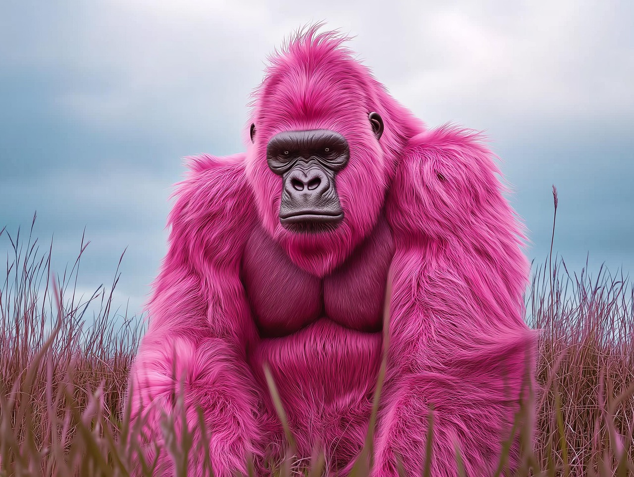 Download Ai Generated, Pink, Gorilla. Royalty-Free Stock Illustration ...