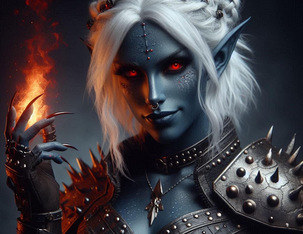 Download Fierce Warrior, Blue Skin, Fiery Red Eyes. Royalty-Free Stock ...