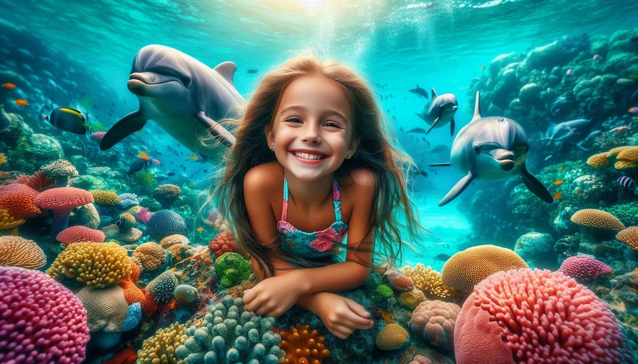 Download Ocean, Girl, Coral. Royalty-Free Stock Illustration Image ...