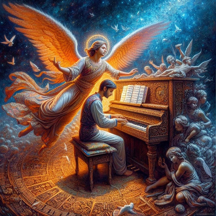 Download Angel, Piano, Composition. Royalty-Free Stock Illustration ...