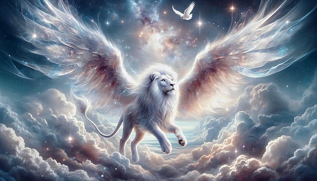 Download White Lion, Wings, Celestial. Royalty-Free Stock Illustration ...