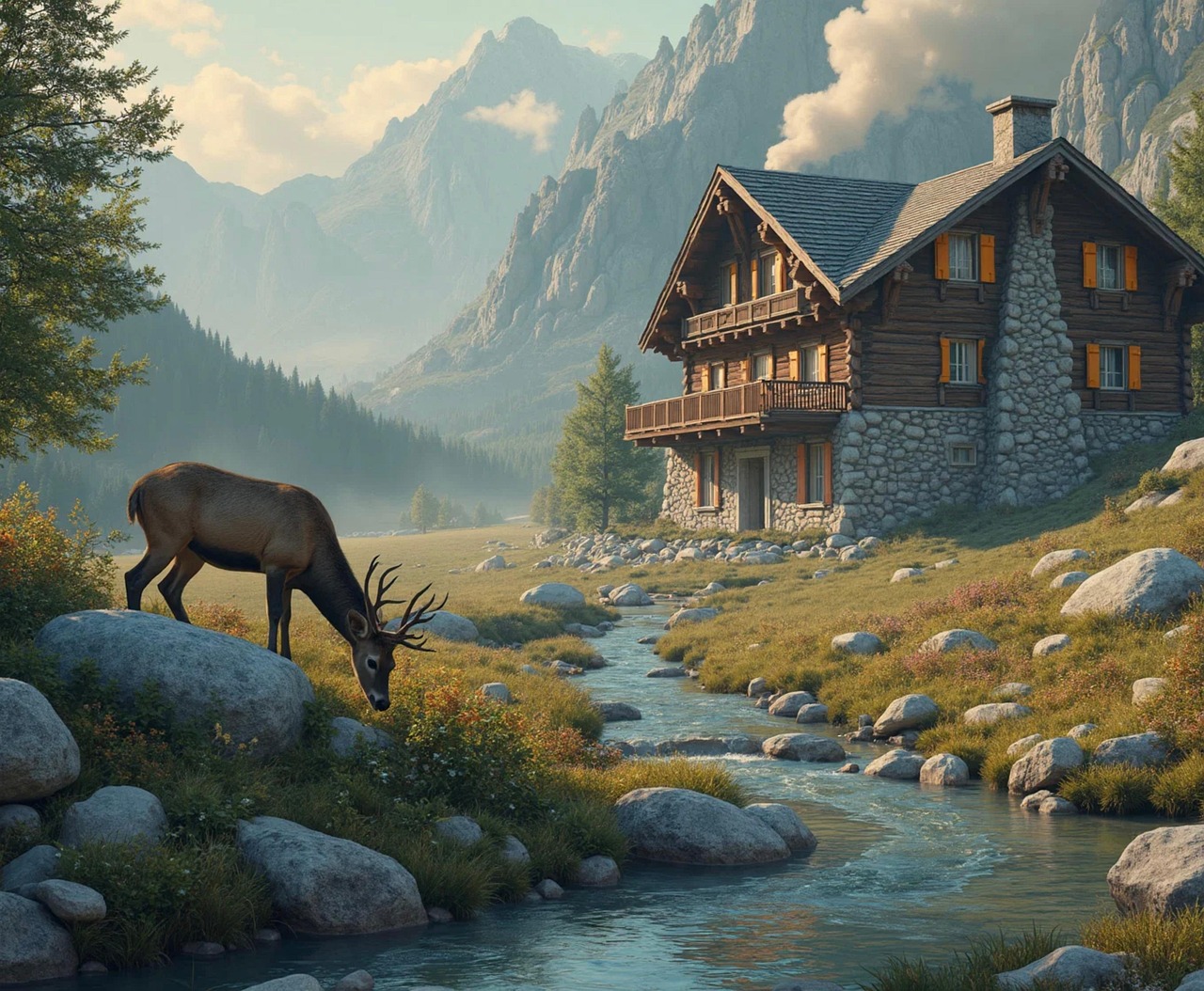 Download Ai Generated Deer Nature Royalty Free Stock Illustration