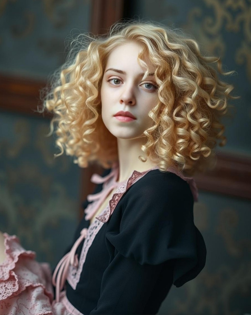 Download Ai Generated Blonde Curly Hair Royalty Free Stock