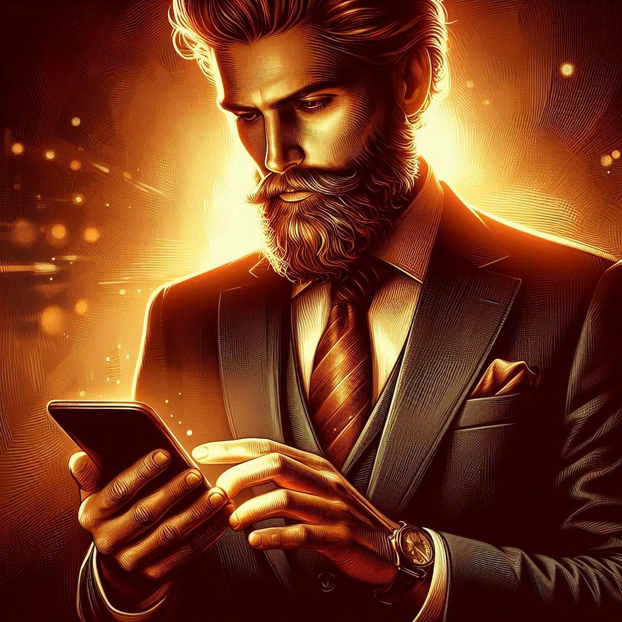 Download Ai Generated, Man, Smartphone. Royalty-Free Stock Illustration ...