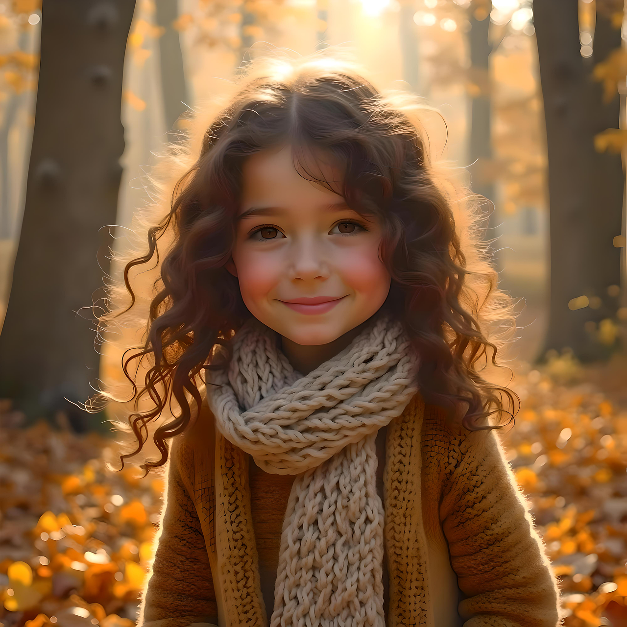 Download Ai Generated, Girl, Autumn. Royalty-Free Stock Illustration ...
