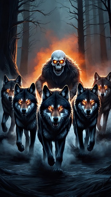 Download Ai Generated, Halloween, Wolves. Royalty-Free Stock ...