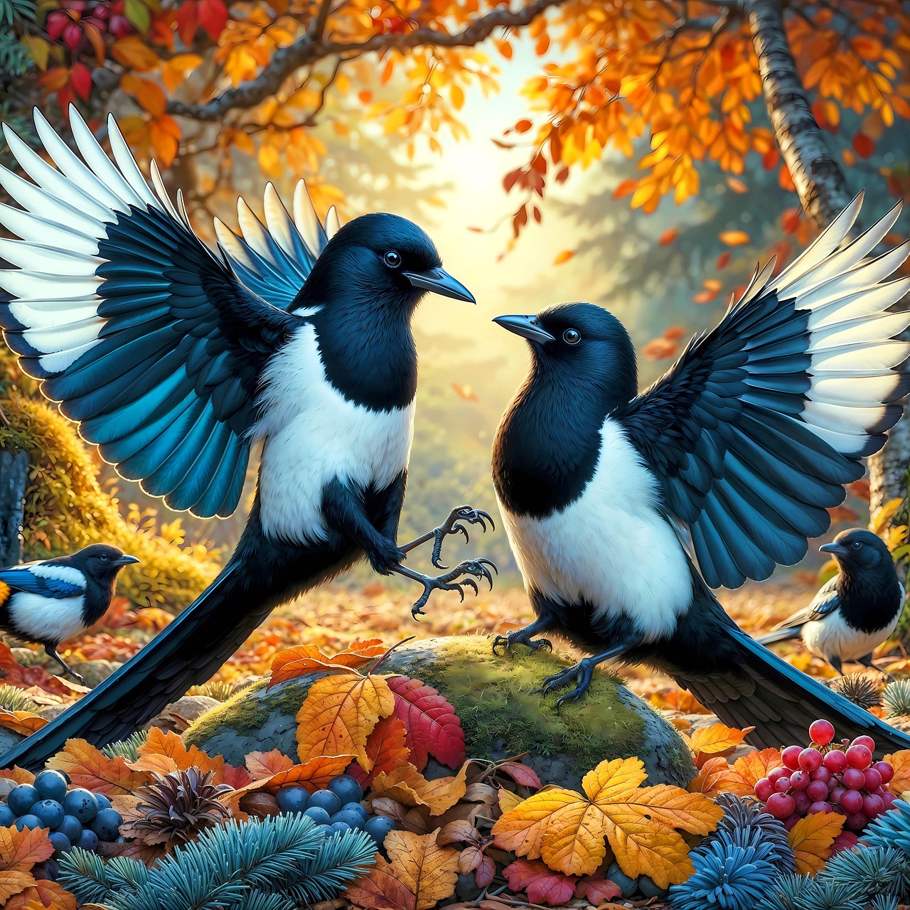 Download Magpies, Crow, Wild Bird. Royalty-Free Stock Illustration ...