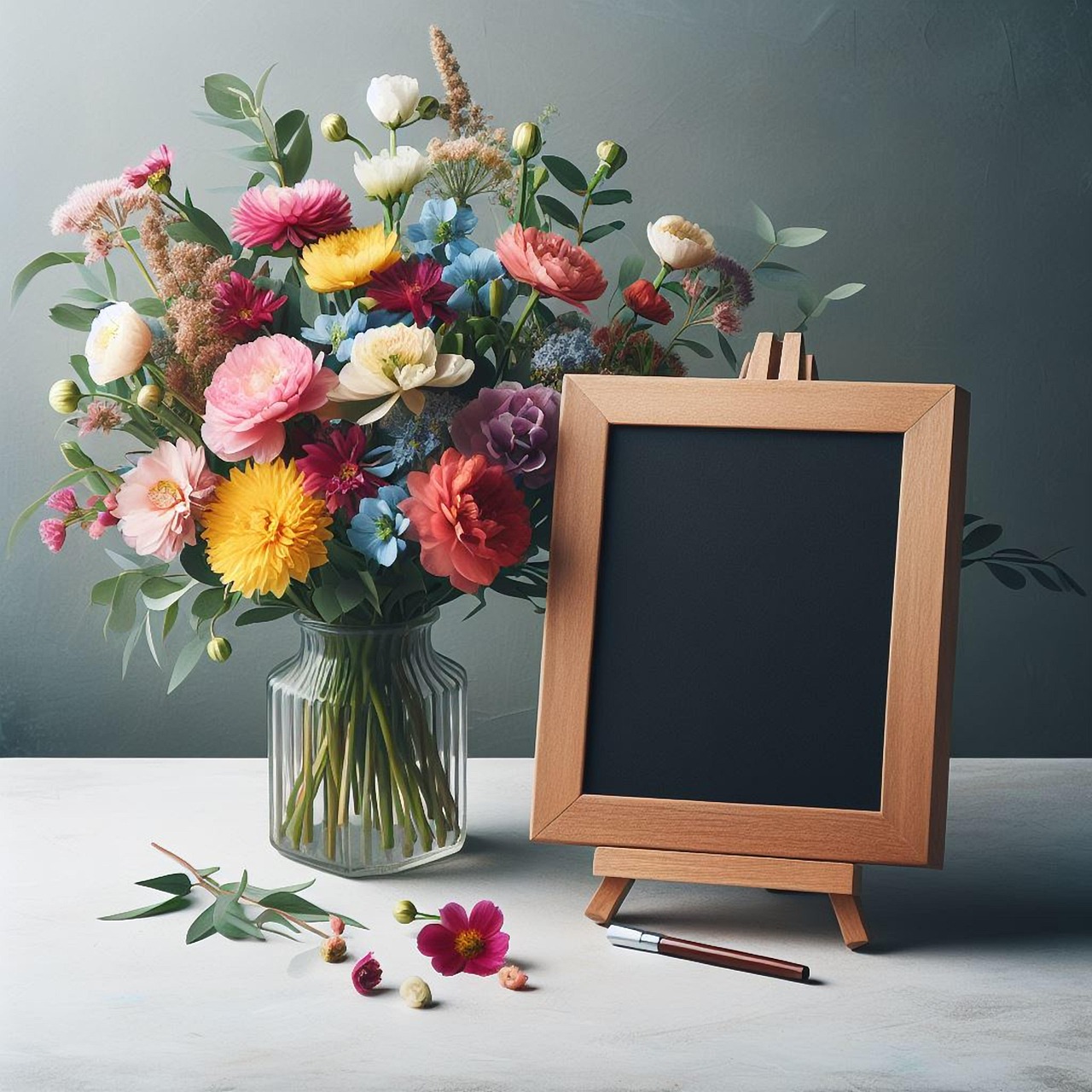 Download Blackboard, Flowers, Vase. Royalty-Free Stock Illustration ...