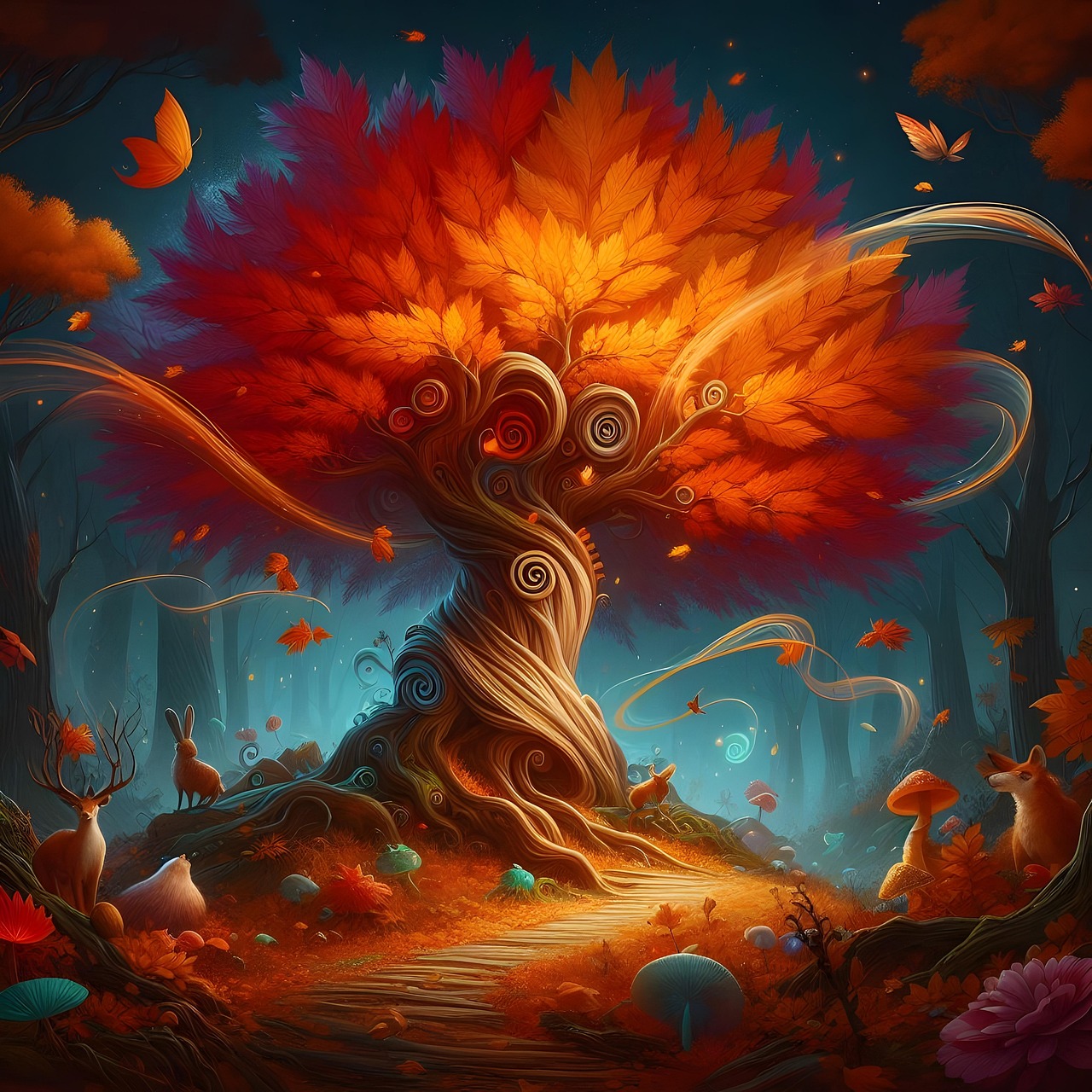 Download Ai Generated, Tree, Autumn. Royalty-Free Stock Illustration ...