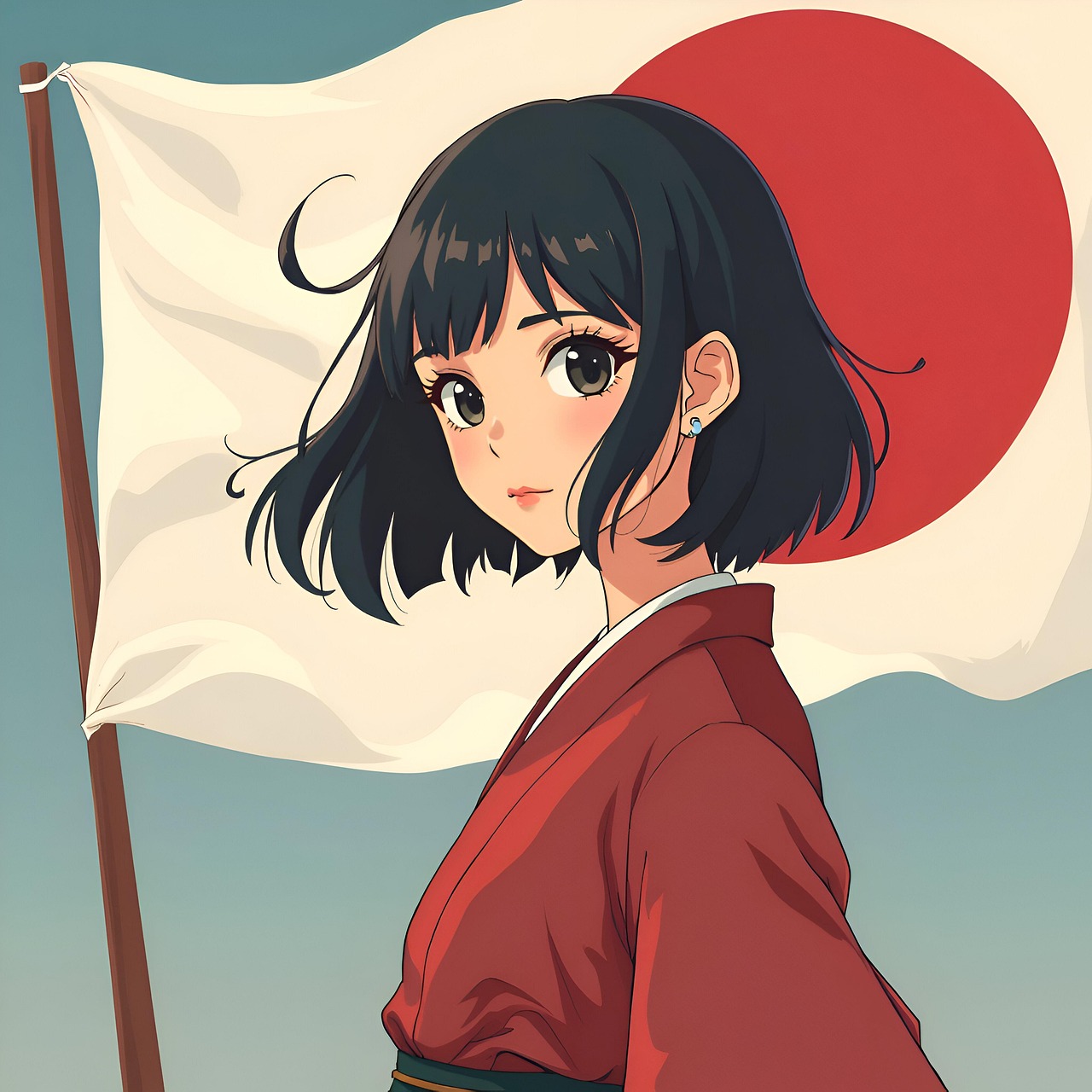 Download Woman, Japanese, Japan Flag. Royalty-Free Stock Illustration ...