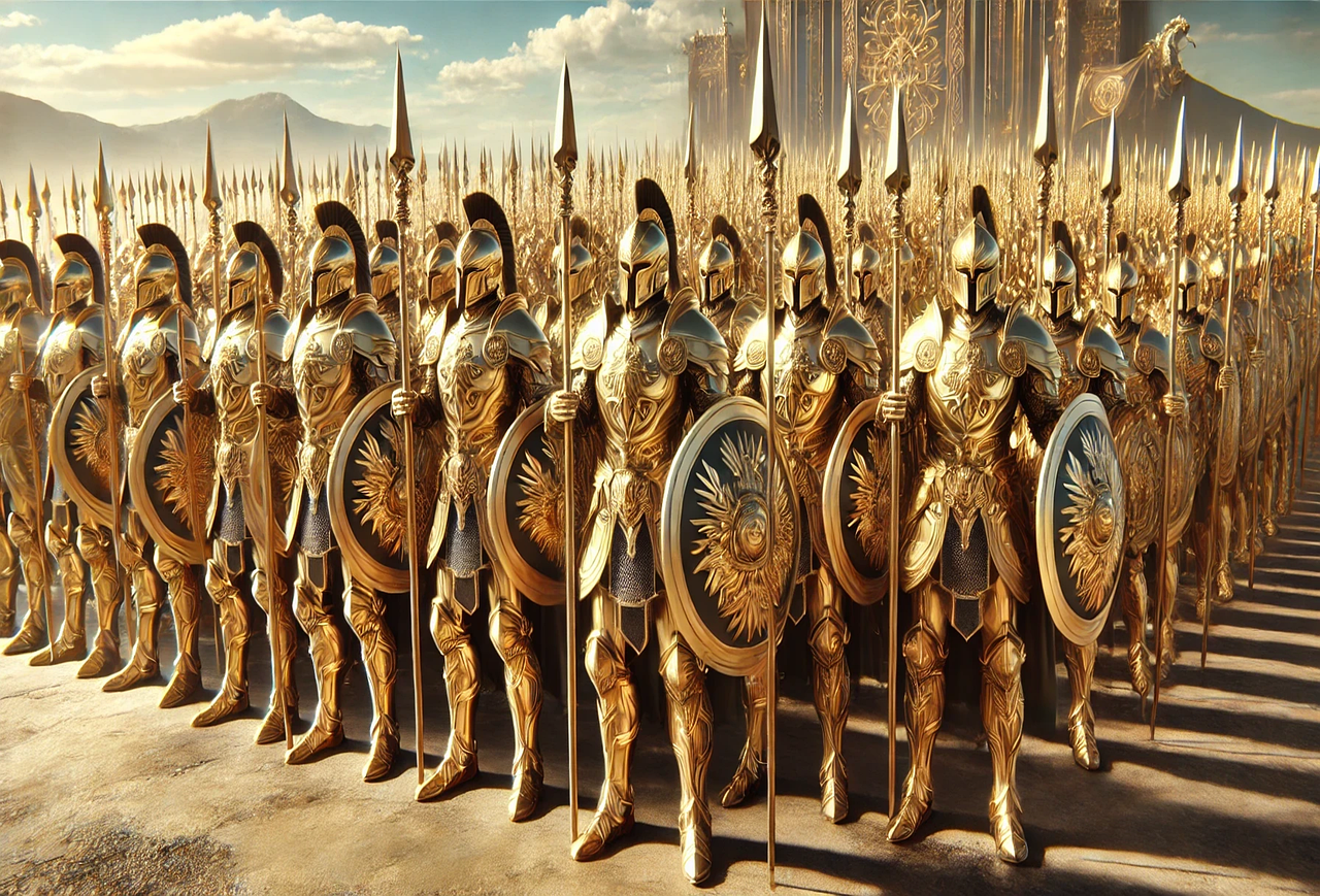 Download Medieval Knight, Golden Soldiers, Battlefield. Royalty-Free ...