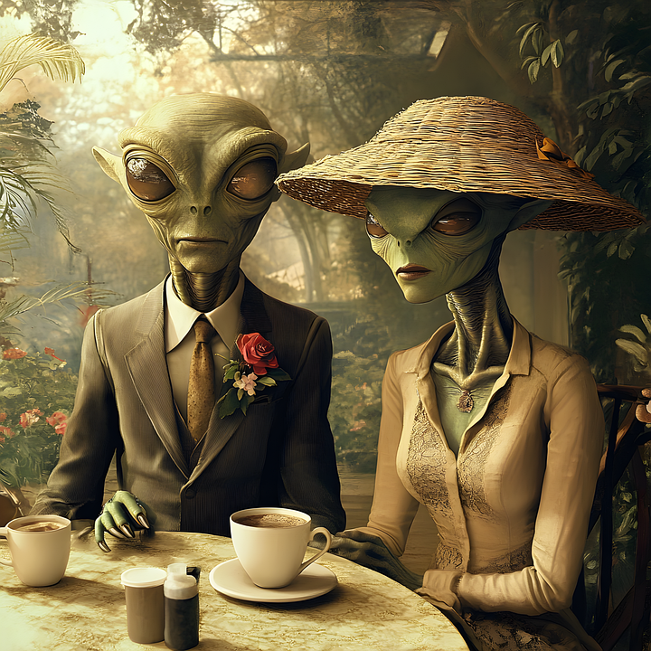 Download Ai Generated, Aliens, Cafe. Royalty-Free Stock Illustration ...