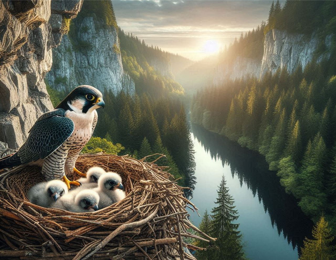 Download Peregrine, Falcon, Nest. Royalty-Free Stock Illustration Image ...