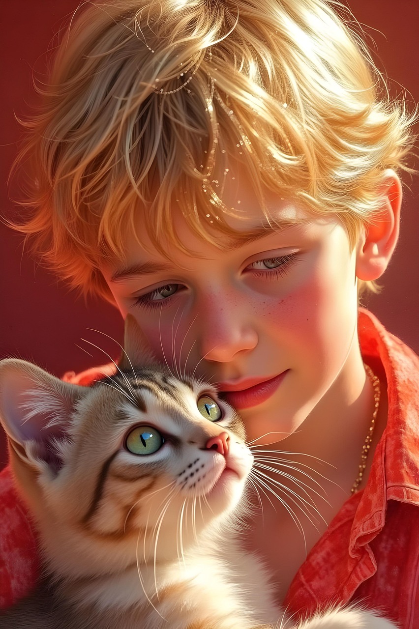 Download Son, Cat, Pet. Royalty-Free Stock Illustration Image - Pixabay
