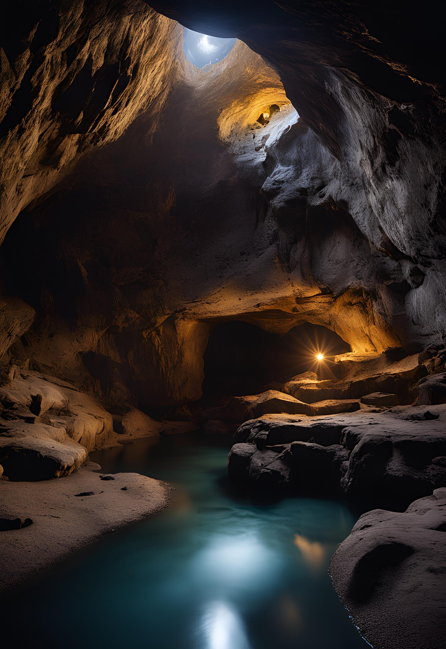 Download Ai Generated, Cave, River. Royalty-Free Stock Illustration ...