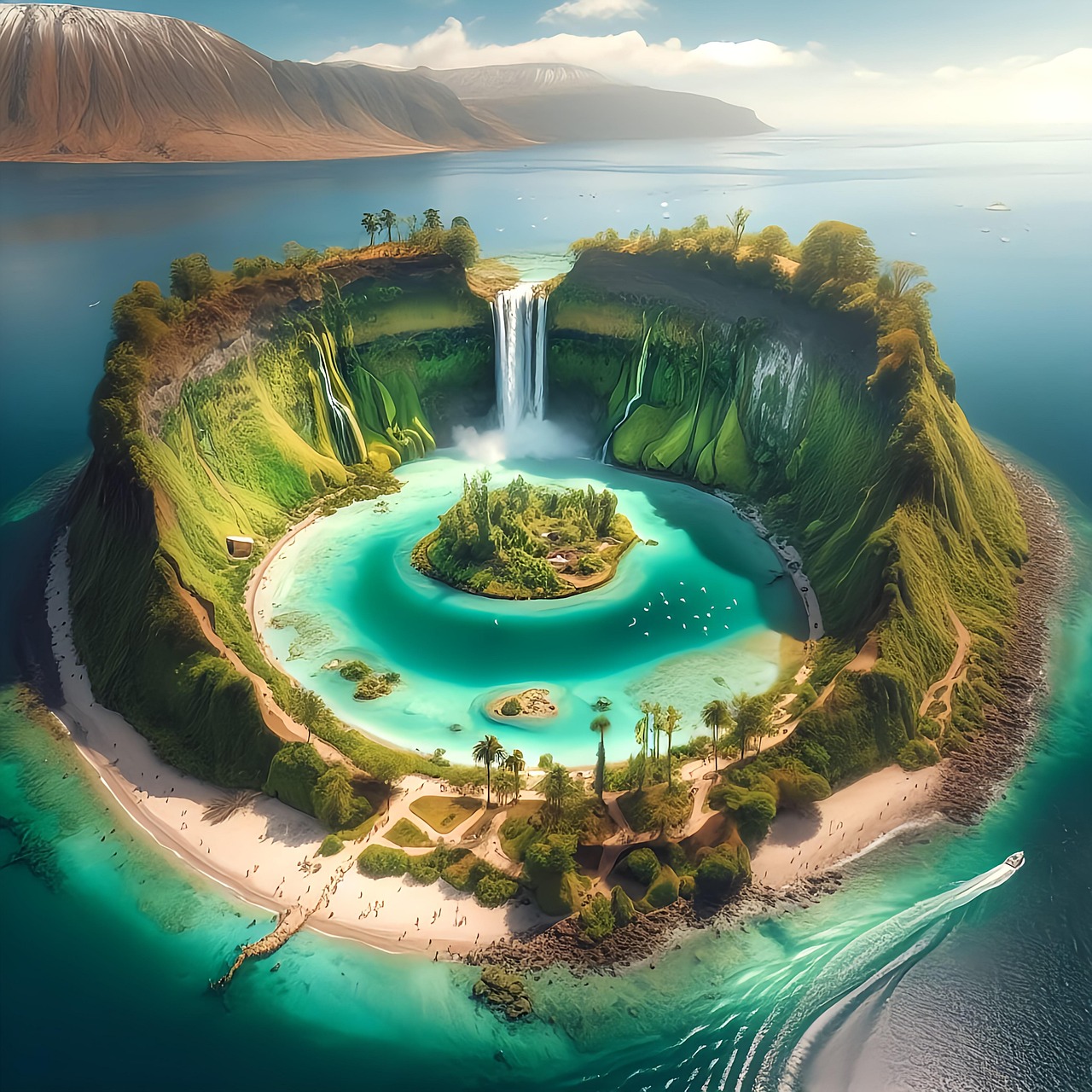 Download Ai Generated, Island, Lagoon. Royalty-Free Stock Illustration ...