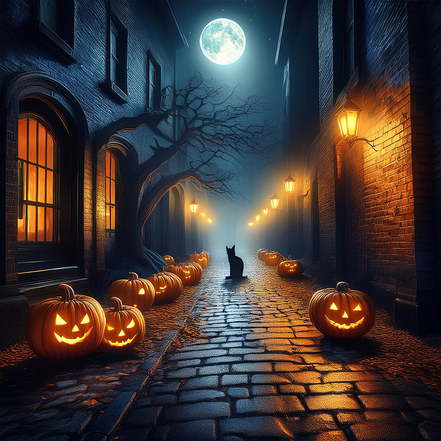 Download Ai Generated, Halloween, Alley. Royalty-Free Stock ...