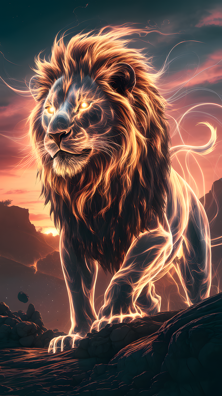Download Lion, Fieryart, Energeticlight. Royalty-Free Stock ...